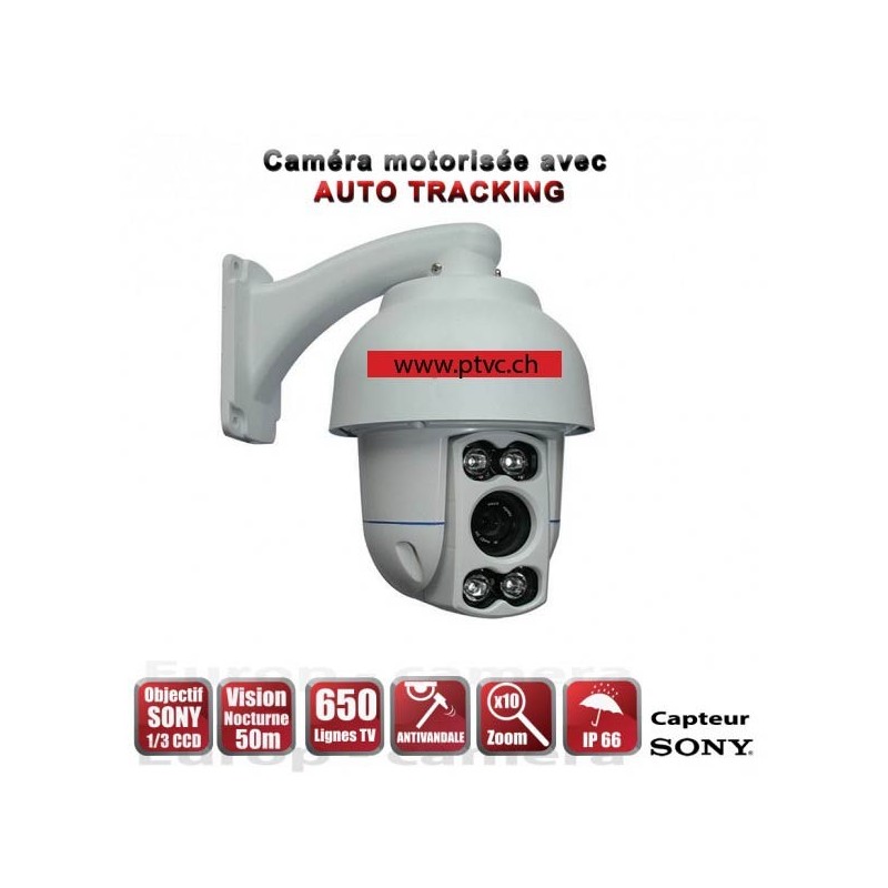 Caméra de vidéo surveillance motorisée AUTO TRACKING PTZ - ptvc.ch ...